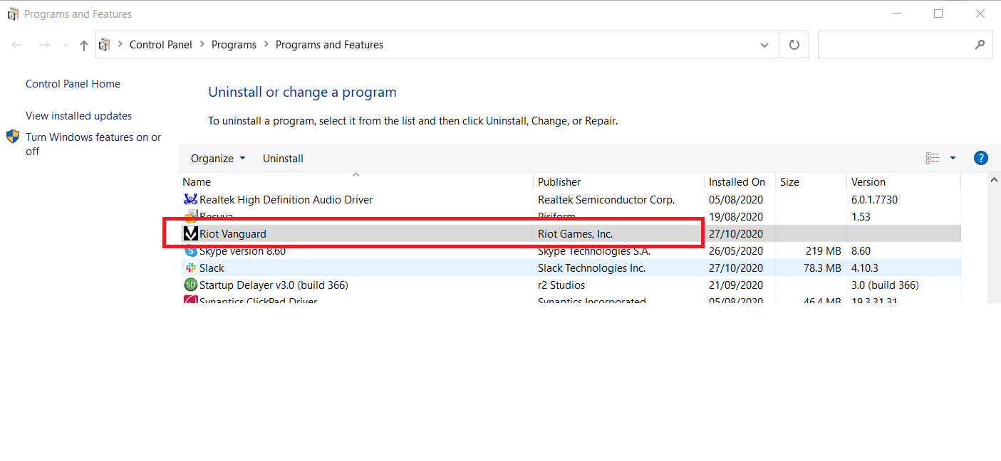 Riot Vanguard Blocking Security driver, Remove if not required - Product Documentation