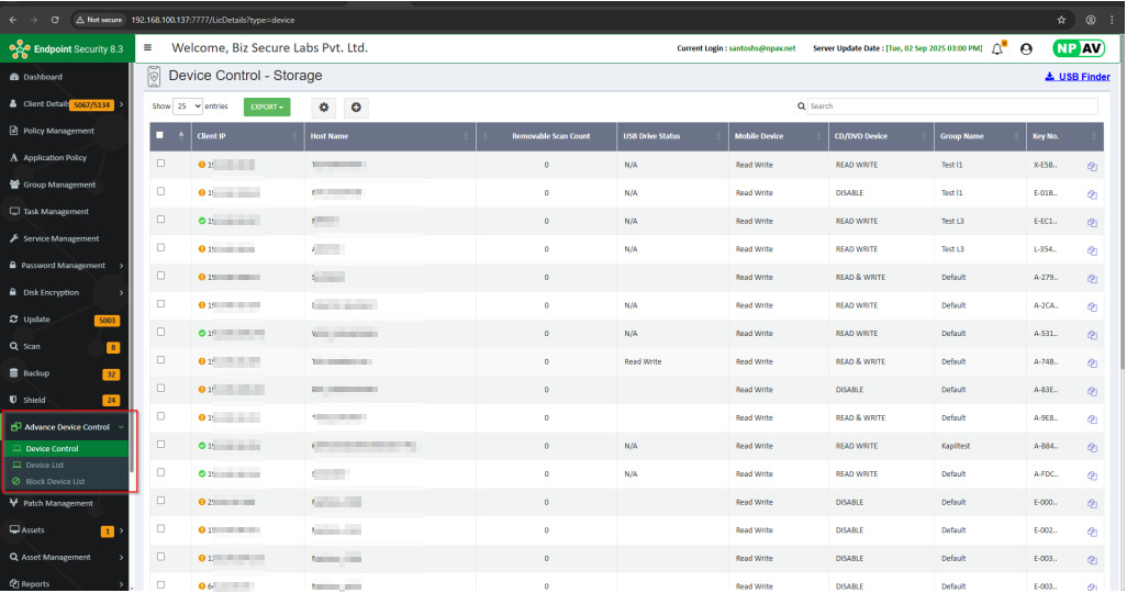 How to use Device Control in EPS? - Product Documentation