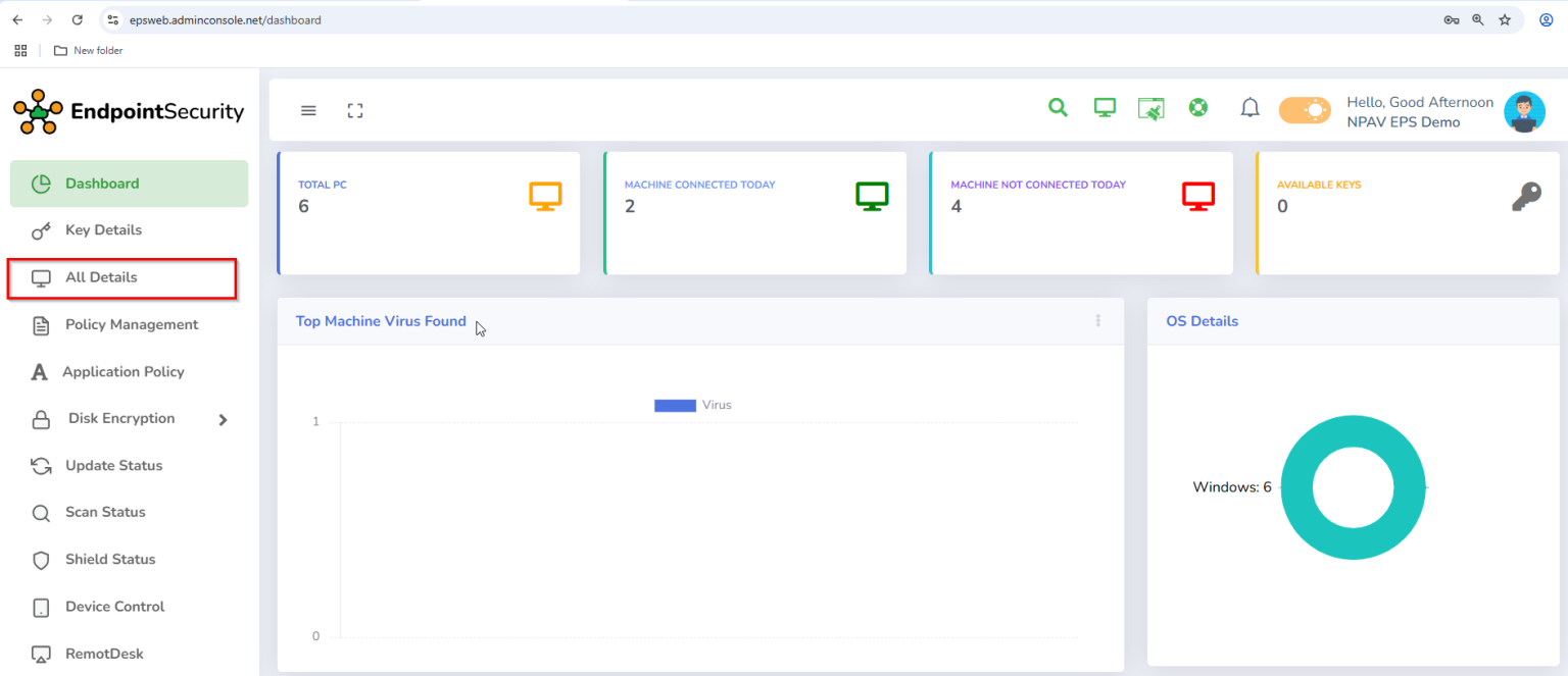 All Details tab of Admin Console Web (EPS) [WEB] - Product Documentation